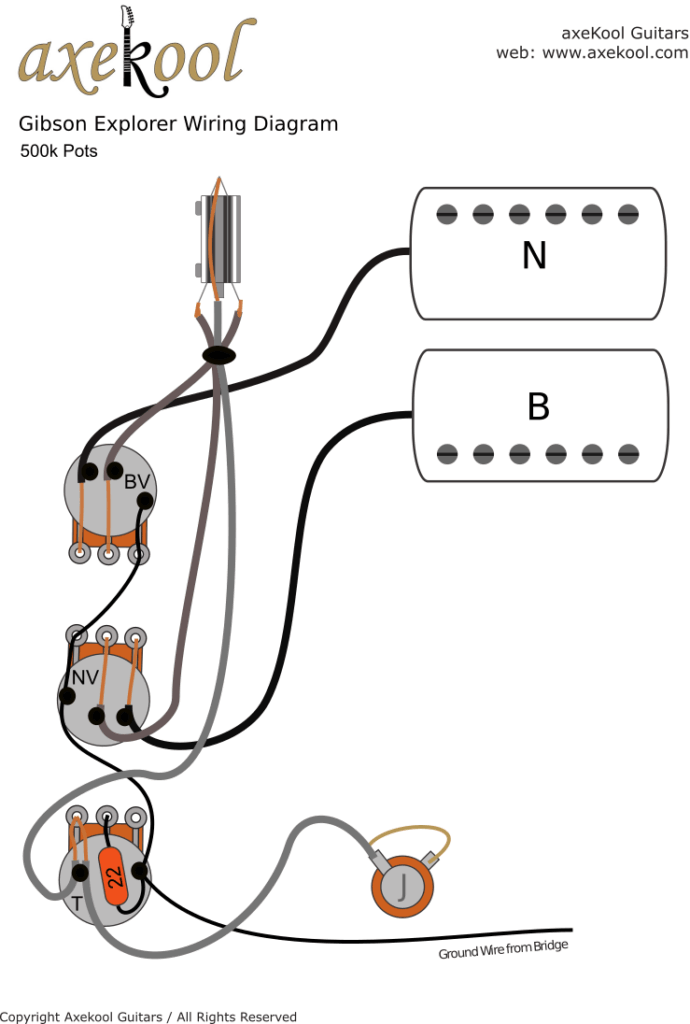 Gibson & Epiphone Explorer Wiring Diagram & Fitting Instructions