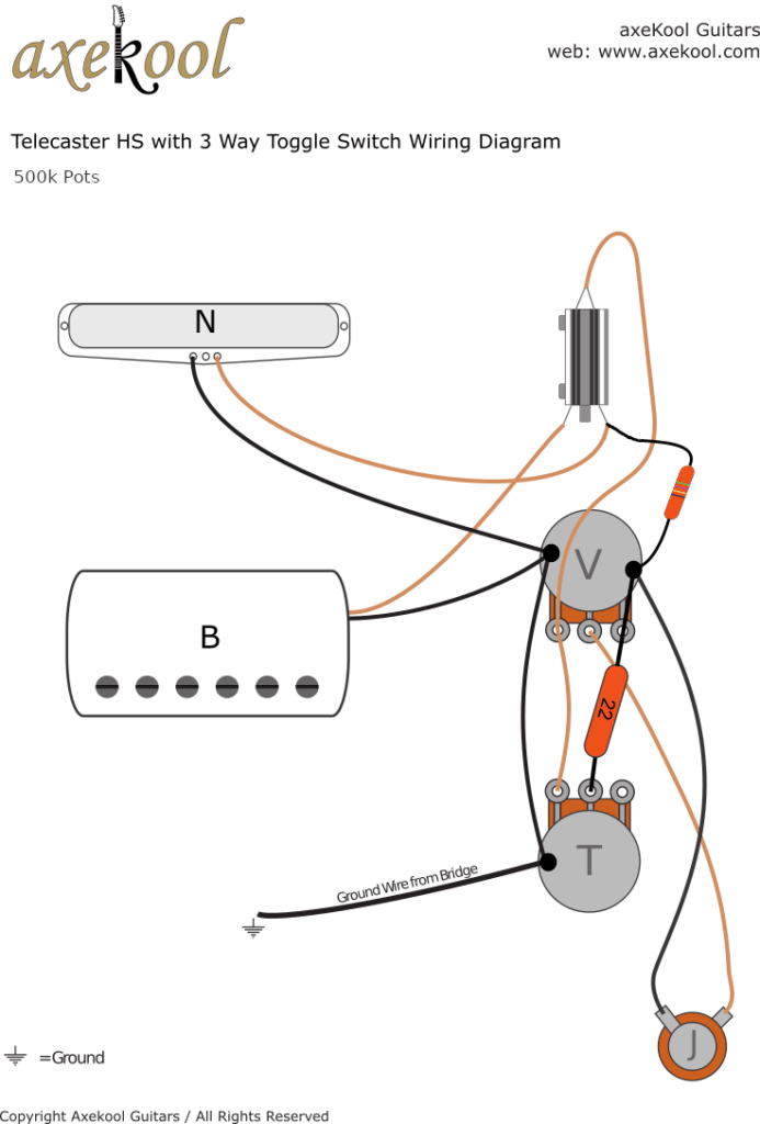 Fender Telecaster HS/SH With Toggle Switch Wiring Diagram
