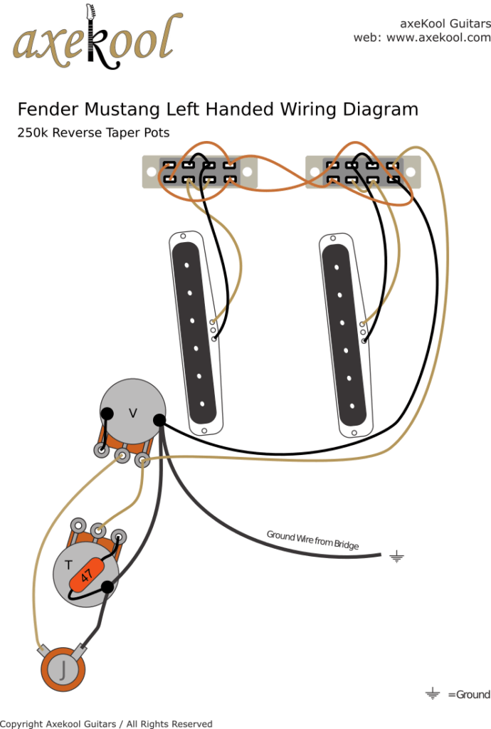 Fender Mustang Left Handed Wiring Diagram & Fitting Instructions