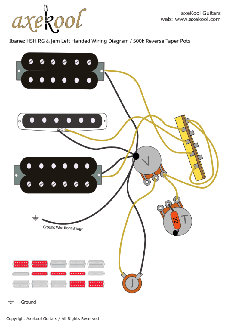 Ibanez HSH RG & Jem Left Handed Wiring Diagram