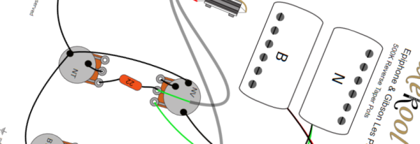 Gibson / Epiphone Les Paul Left Handed Wiring Diagram & Fitting