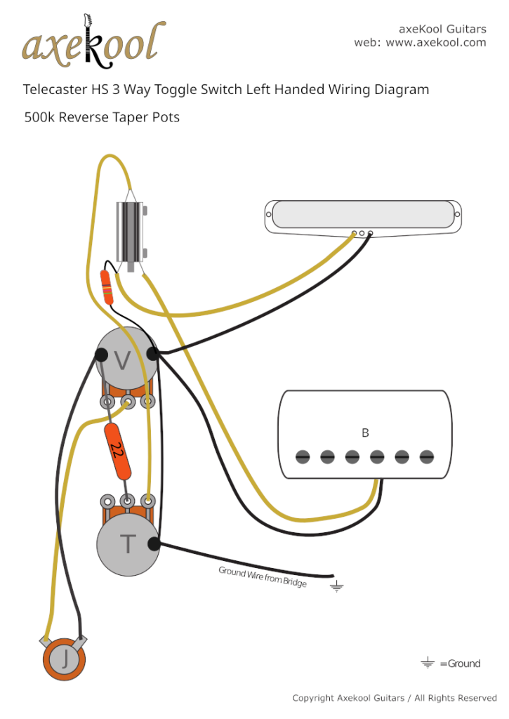 Telecaster HS/SH Toggle Switch Left Handed Wiring Diagram