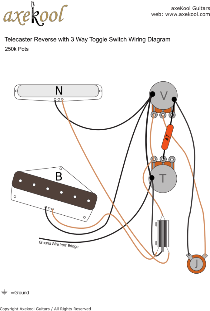 Fender Telecaster Reverse / 3 Way Toggle Switch Wiring Diagram