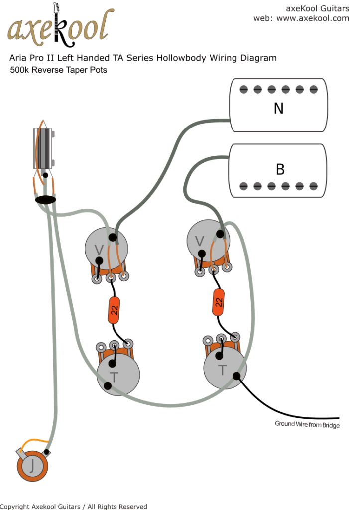 Aria Pro II Left Handed TA Classic TA40 TA50 TA60 Wiring Diagram