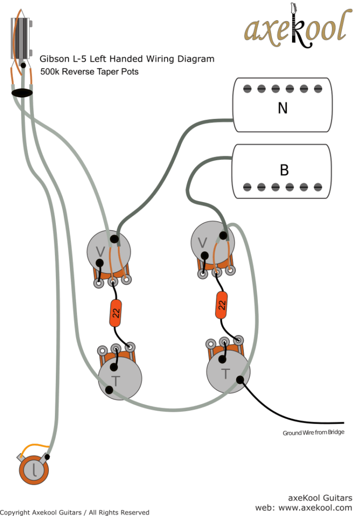 Gibson L-5 Left Handed Wiring Diagram & Fitting Information