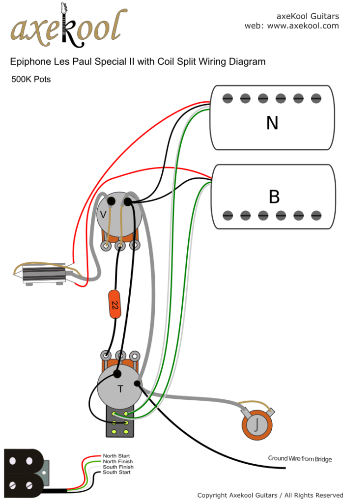 Epiphone Les Paul Special II Coil Split Wiring Diagram