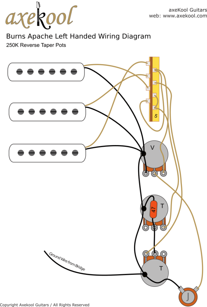 Burns Apache Left Handed Wiring Diagram & Fitting Instructions