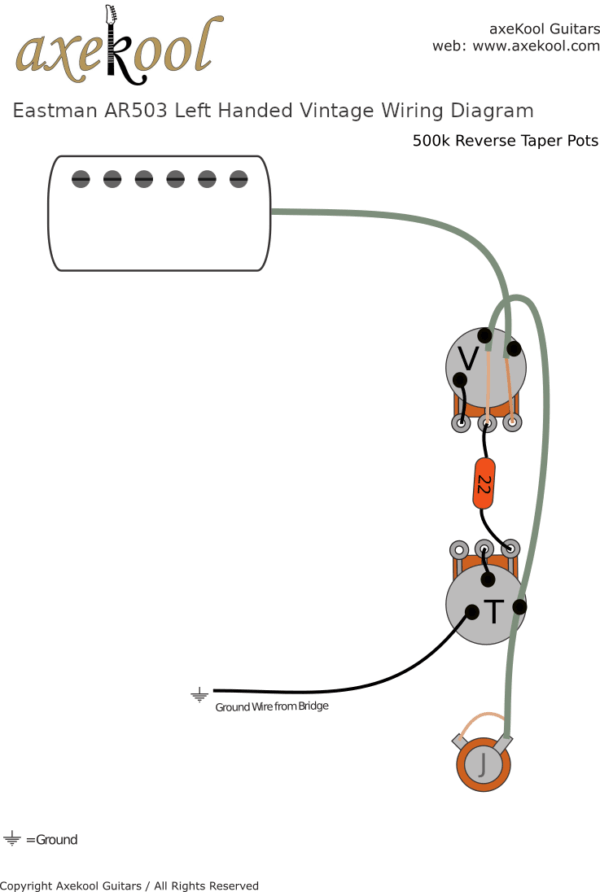 Eastman AR503 Left Handed Vintage Wiring Diagram